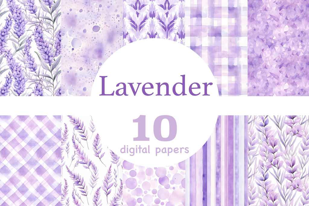 Lavender Digital Paper | Lilac Seamless Pattern - So Fontsy