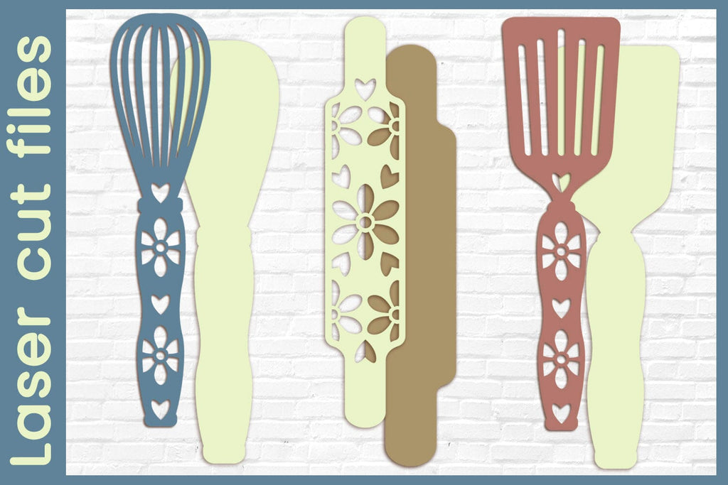 Layered Bookmarks with Baking utensils svg, Kitchen decoration - So Fontsy