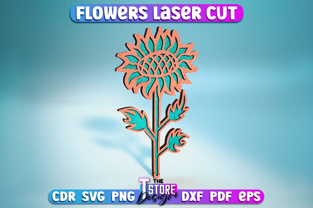Layered Flower Laser Cut | Wooden Flower Laser Cut Design | CNC Files ...