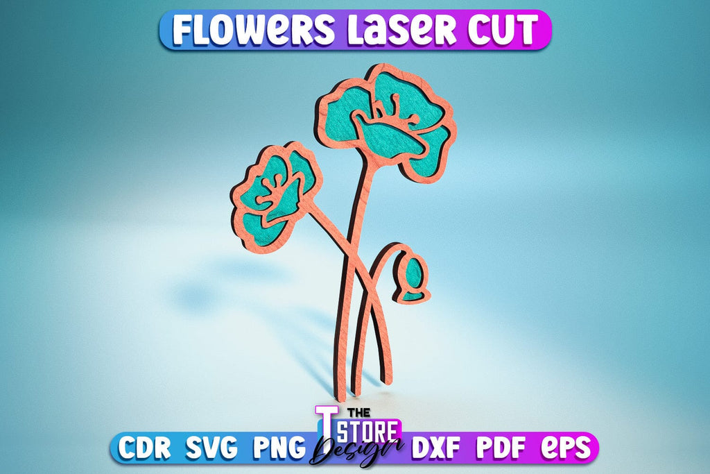 Layered Flower Laser Cut | Wooden Flower Laser Cut Design | CNC Files ...