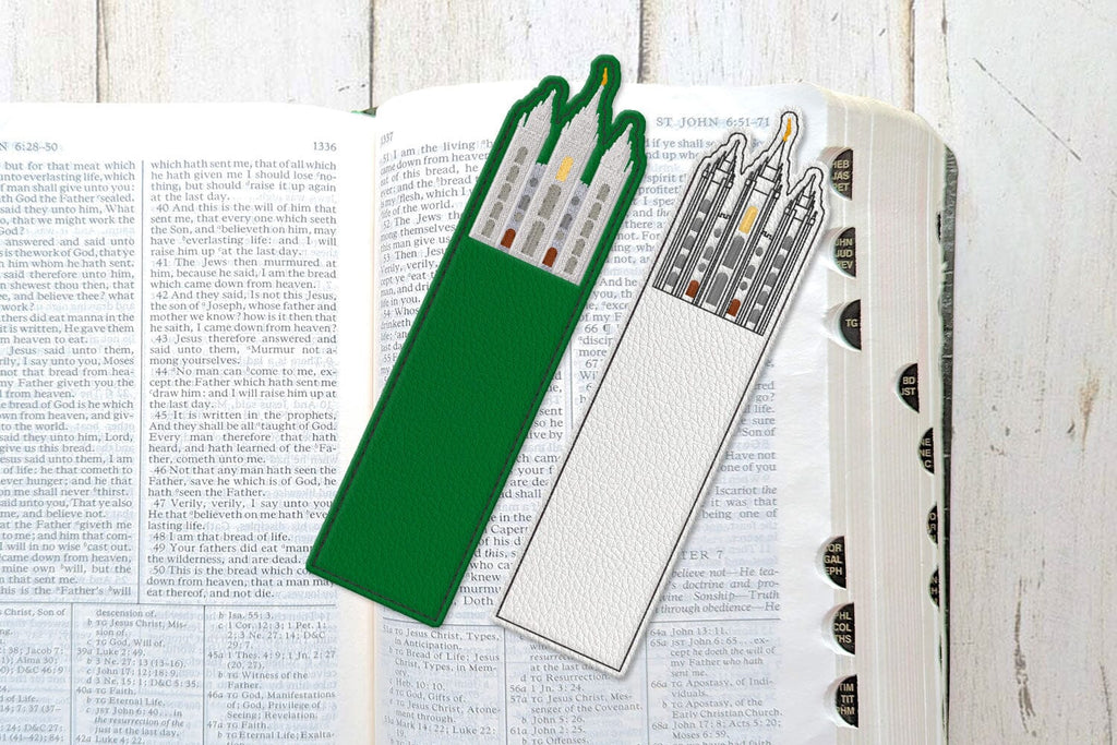LDS Salt Lake City Temple Bookmark ITH Applique Embroidery - So Fontsy