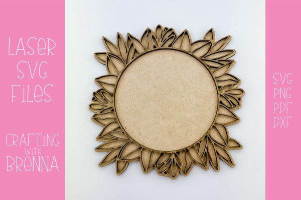 Leaf Monogram Layered Nursery Sign SVG - So Fontsy