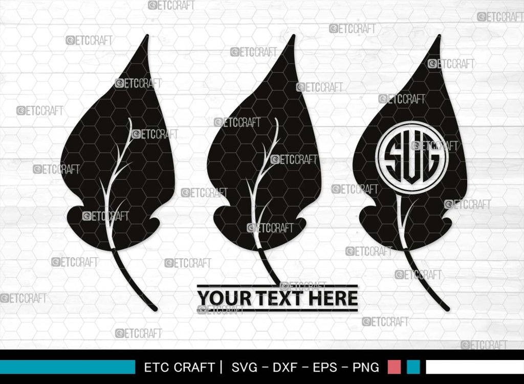 Leaf Monogram, Leaf Silhouette, Leaf SVG, Plants Svg, Leaves Svg ...