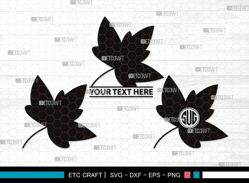 Leaf Monogram, Leaf Silhouette, Leaf SVG, Plants Svg, Leaves Svg ...