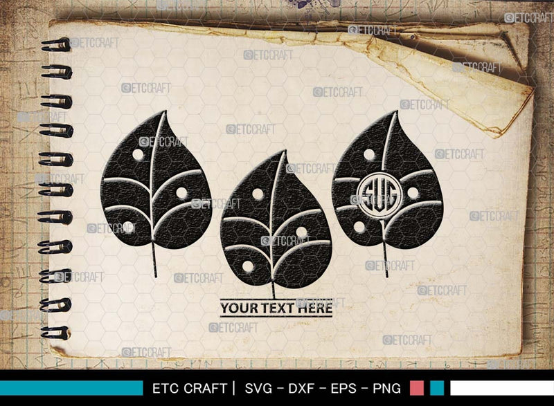 Leaf Monogram, Leaf Silhouette, Leaf SVG, Plants Svg, Leaves Svg ...