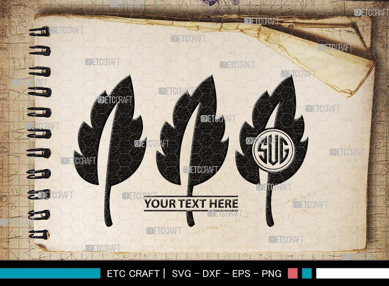 Leaf Monogram, Leaf Silhouette, Leaf SVG, Plants Svg, Leaves Svg ...