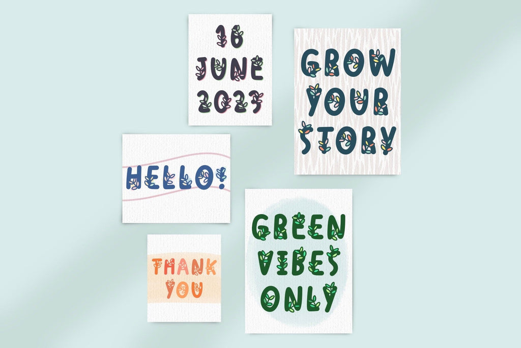 Leafy Cute - Hand Drawn Decorative Font - So Fontsy