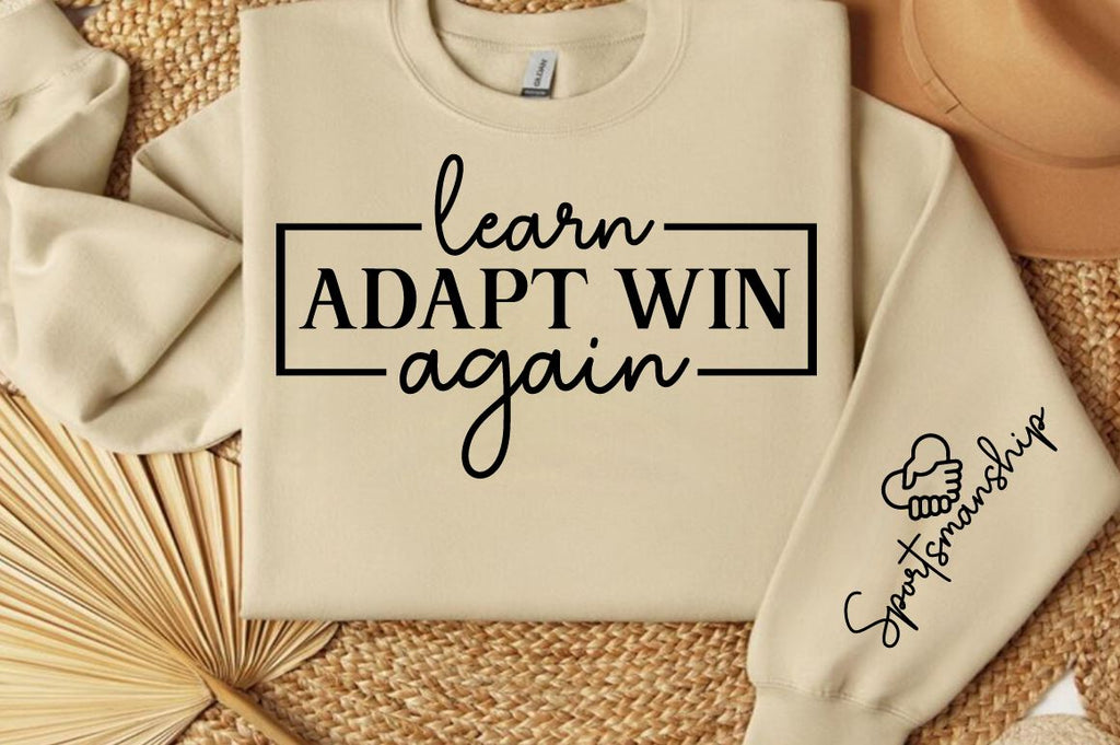 Learn Adapt Win Again Sleeve SVG Design - So Fontsy