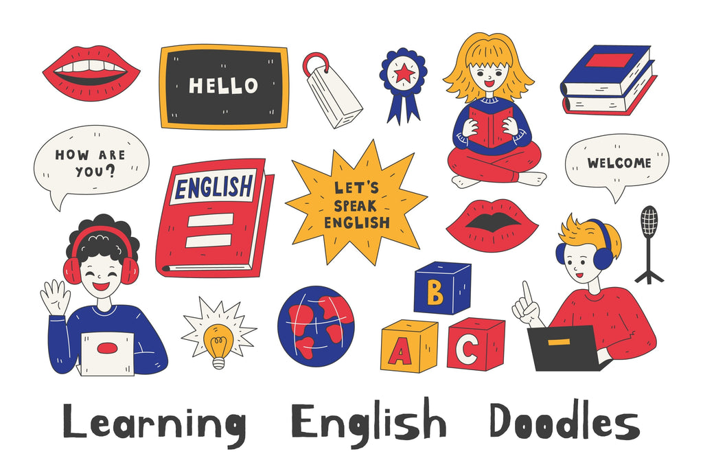 Learning English Doodles PNG Clipart - So Fontsy