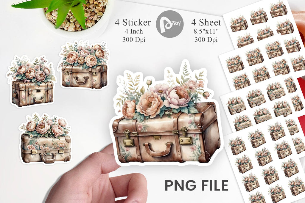 Leather Suitcase Sticker - So Fontsy