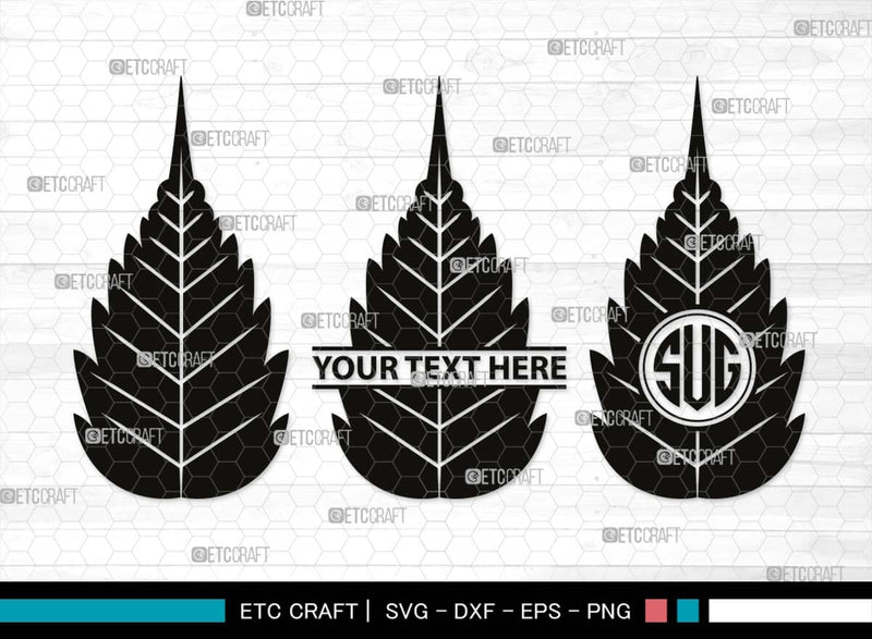 Leaves Monogram, Leaves Silhouette, Leaves SVG, Plants Svg, Autumn ...