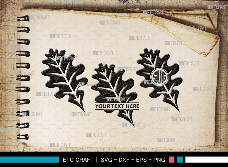 Leaves Monogram, Leaves Silhouette, Leaves SVG, Plants Svg, Autumn Lea ...