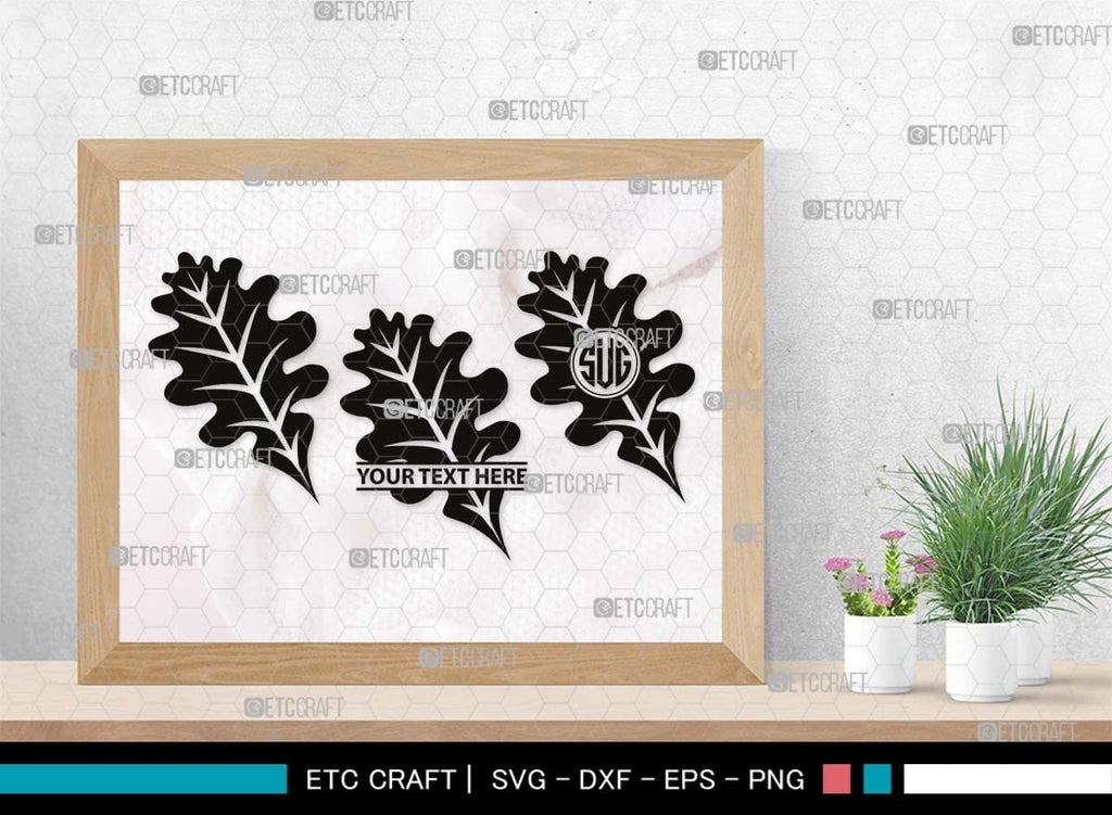 Leaves Monogram, Leaves Silhouette, Leaves SVG, Plants Svg, Autumn Lea ...