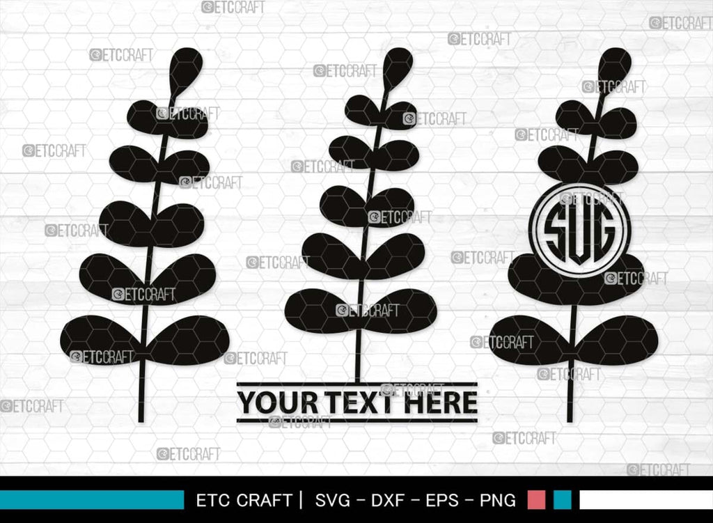 Leaves Monogram, Leaves Silhouette, Leaves SVG, Plants Svg, Autumn Lea ...