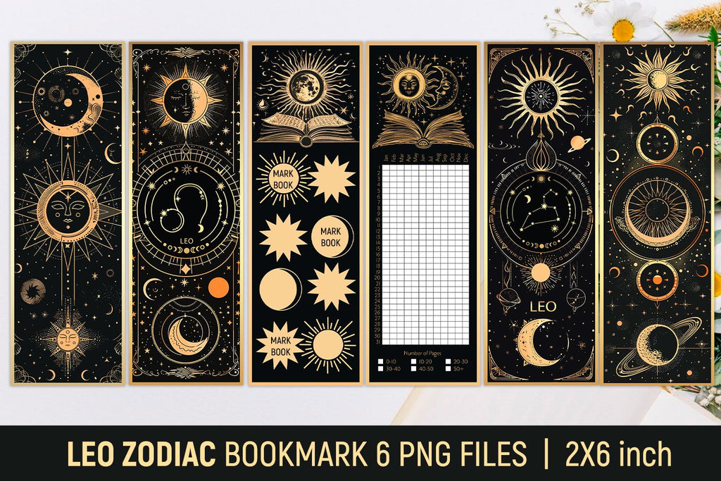 Leo zodiac bookmark - So Fontsy