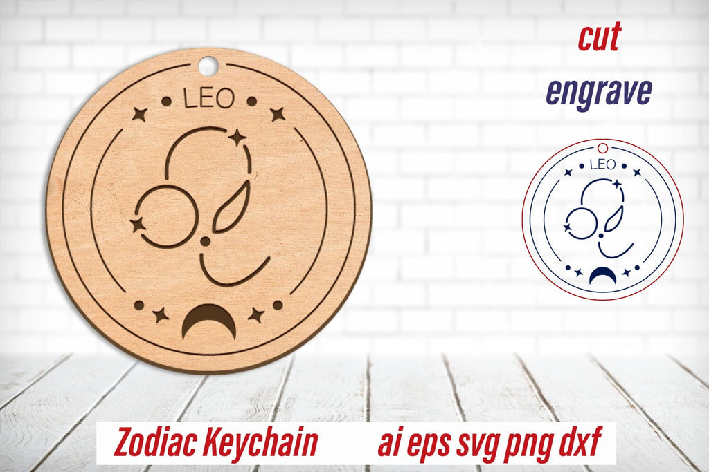 Leo zodiac keychain laser engraving, Horoscope svg, Astrology sign - So ...