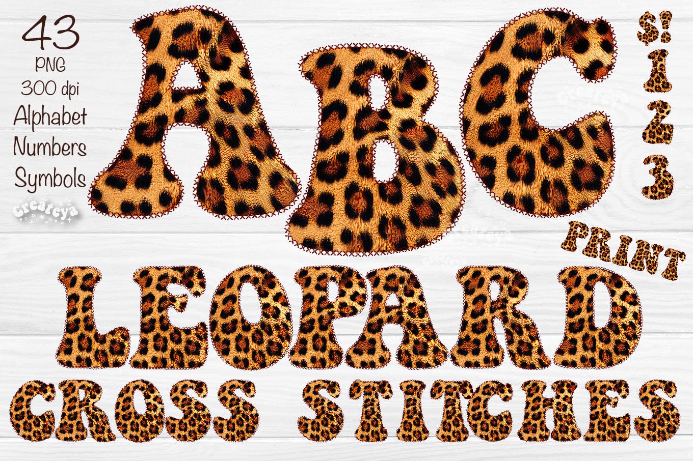 Leopard Alphabet PNG Cross Stitches Letters Numbers Symbols Animal ...