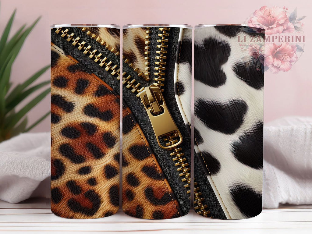 Leopard Cow Hybrid Zippered Tumbler Wrap, Leopard Cow Hybrid Design ...