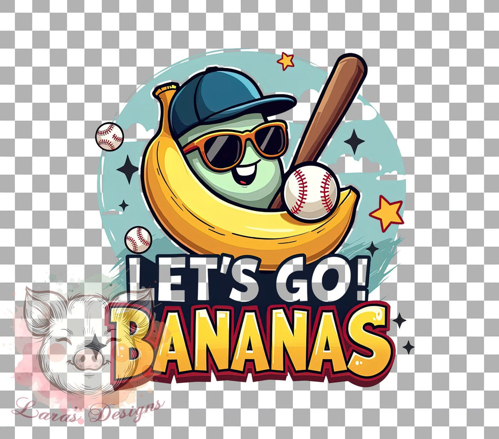 Let's Go Bananas, Banana PNG, Fun Fruit Design, Tropical Sublimation ...