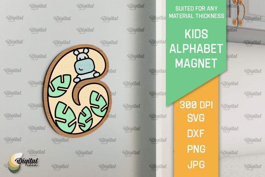 Letter G. Kids Alphabet Magnet Laser Cut. 3D Letter SVG - So Fontsy