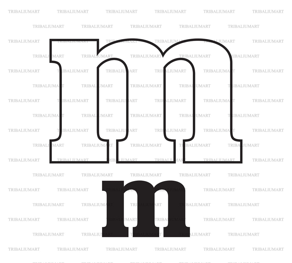 Letter M. Cut files for Cricut. Clip Art silhouette (eps, svg, pdf, png ...