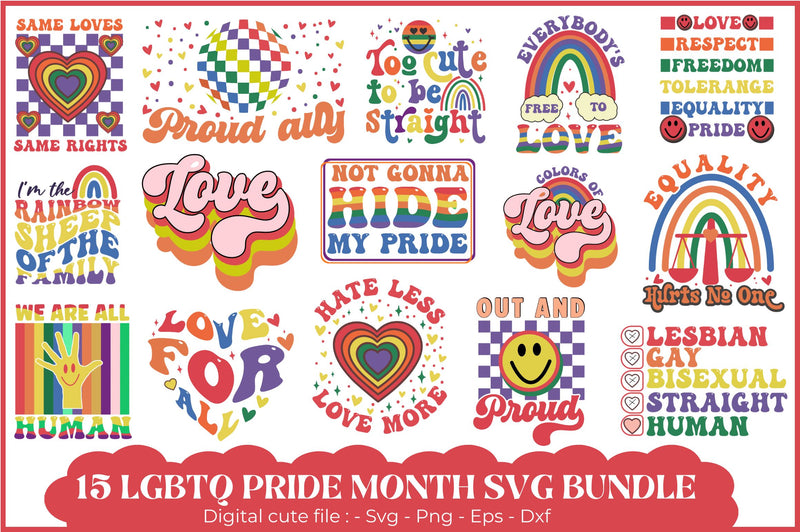 LGBTQ Pride Month SVG Bundle - So Fontsy