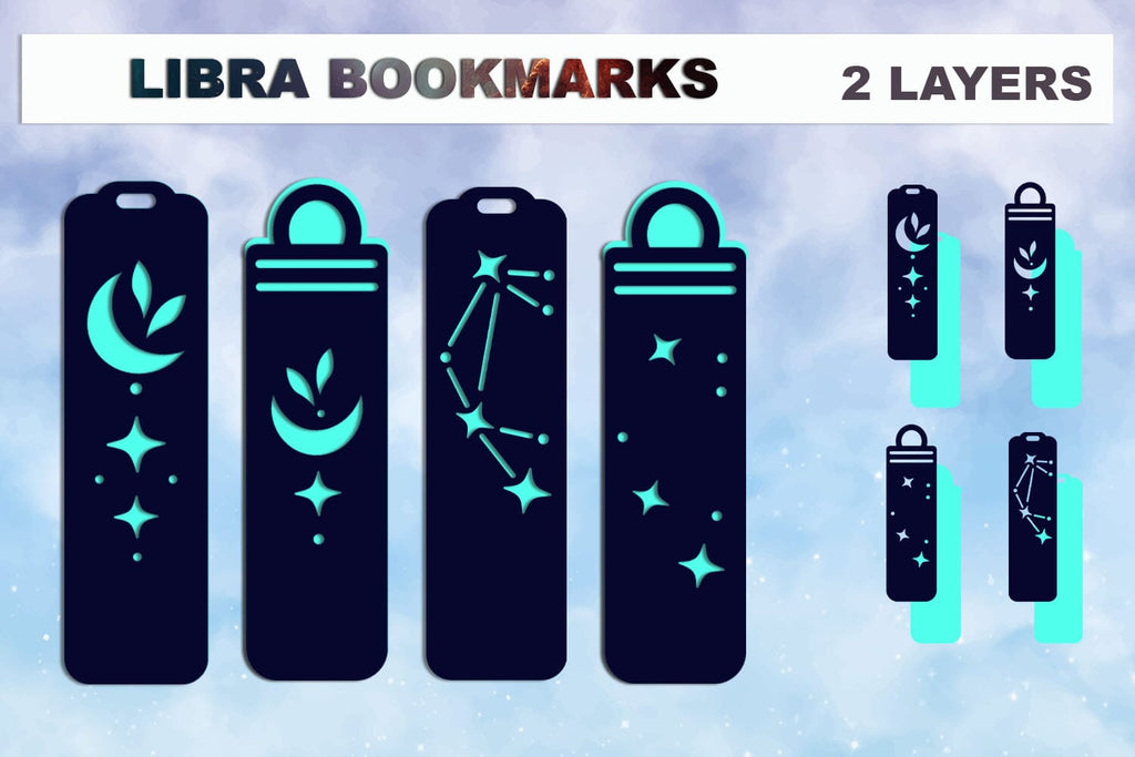 Libra bookmarks svg, Zodiac sign Layered bookmarks svg - So Fontsy
