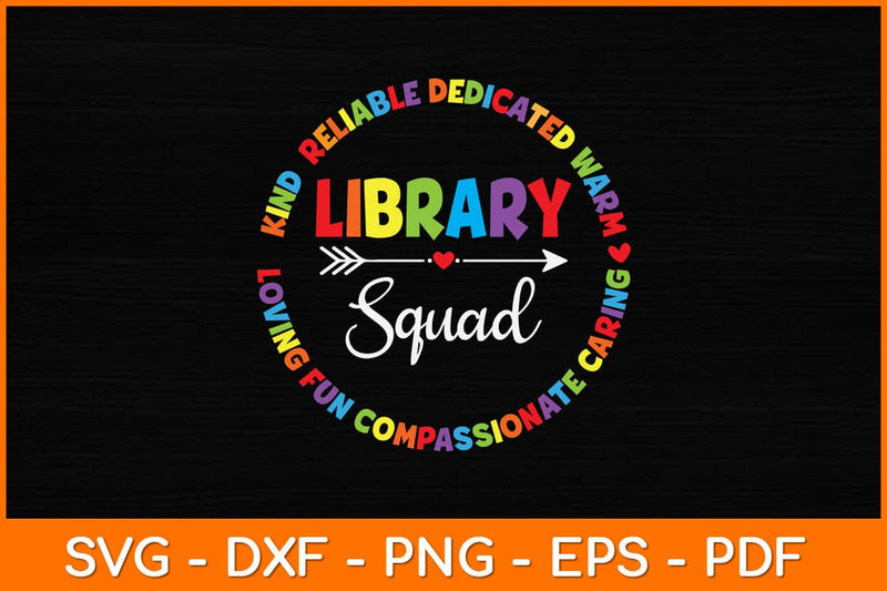 Library Squad Funny School Librarian Svg File - So Fontsy