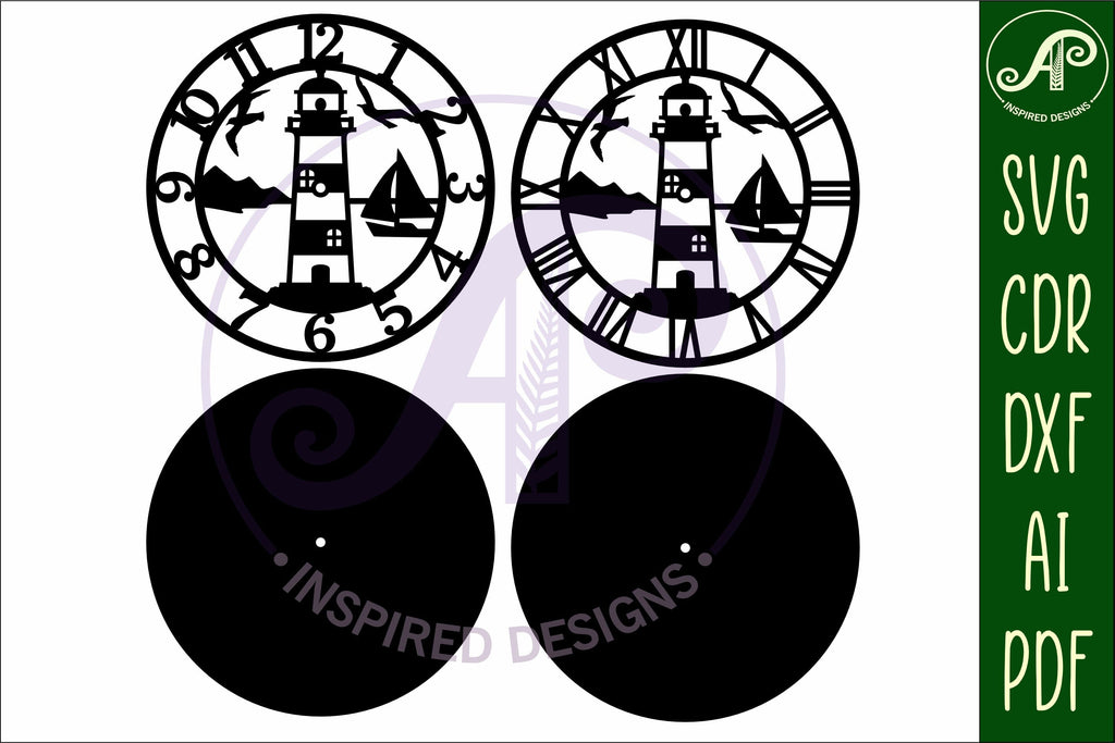 Lighthouse clock laser cut files, SVG file - So Fontsy