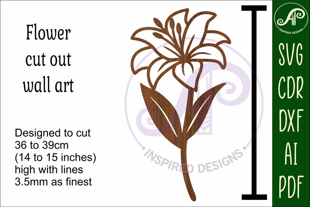 Lily flower wall sign SVG laser cut file - So Fontsy