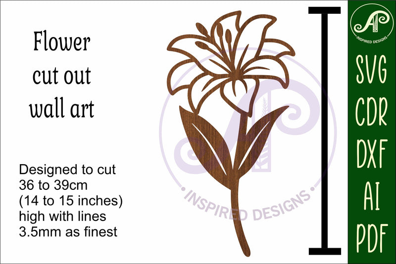 Lily flower wall sign SVG laser cut file - So Fontsy