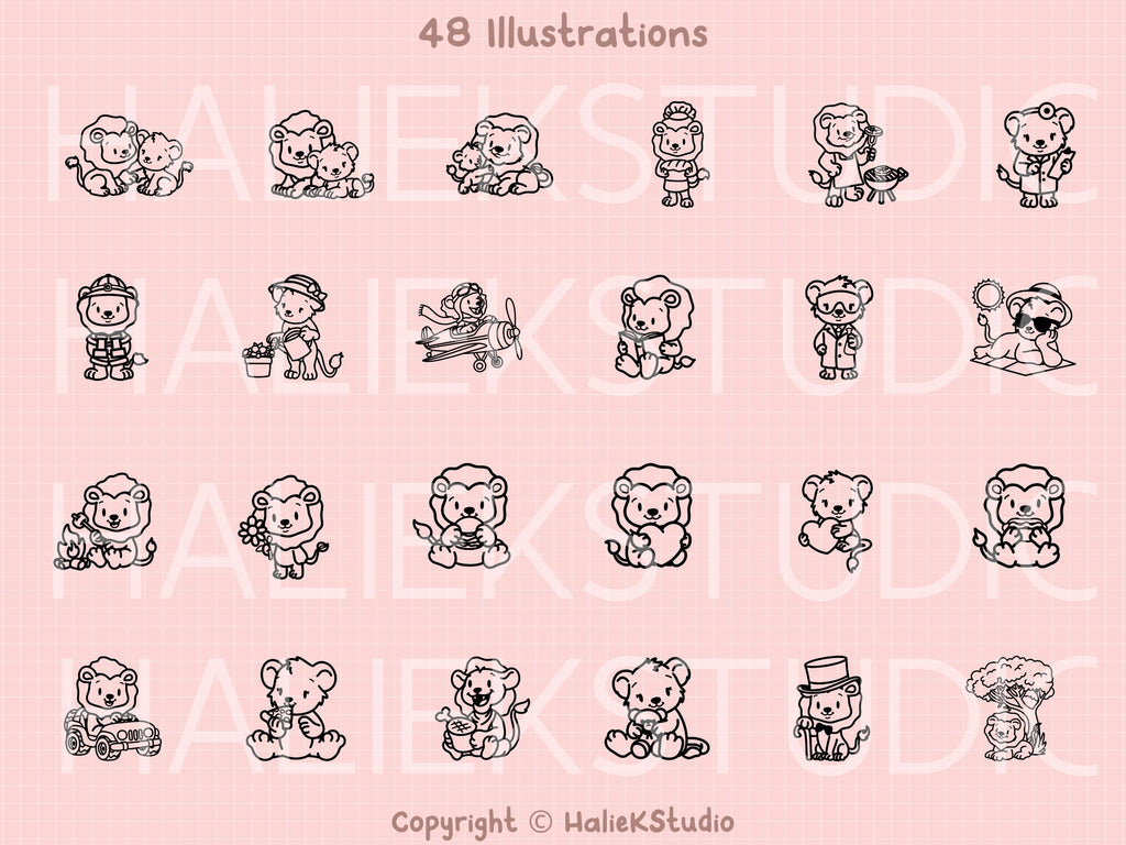 Lion SVG Design Set - So Fontsy