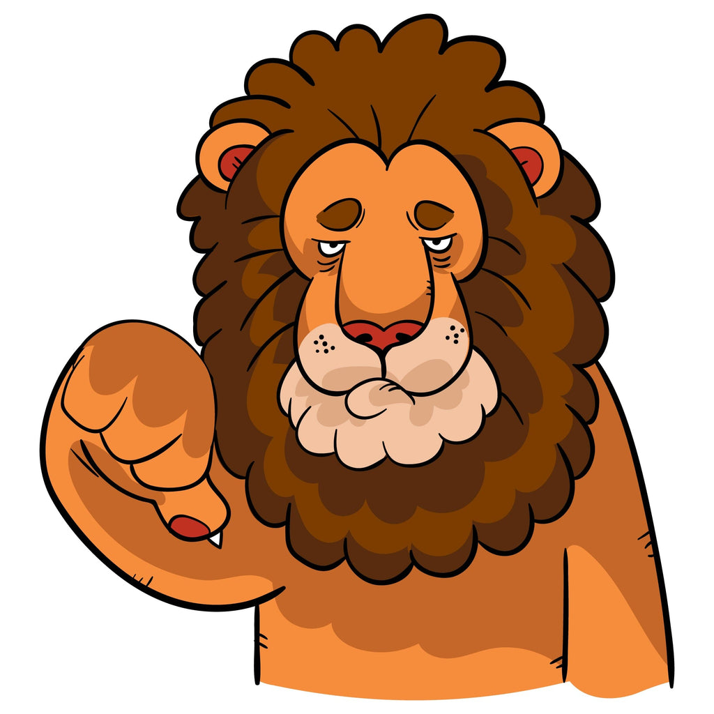 Lion with Thumbs Down Gesture T-Shirt - So Fontsy