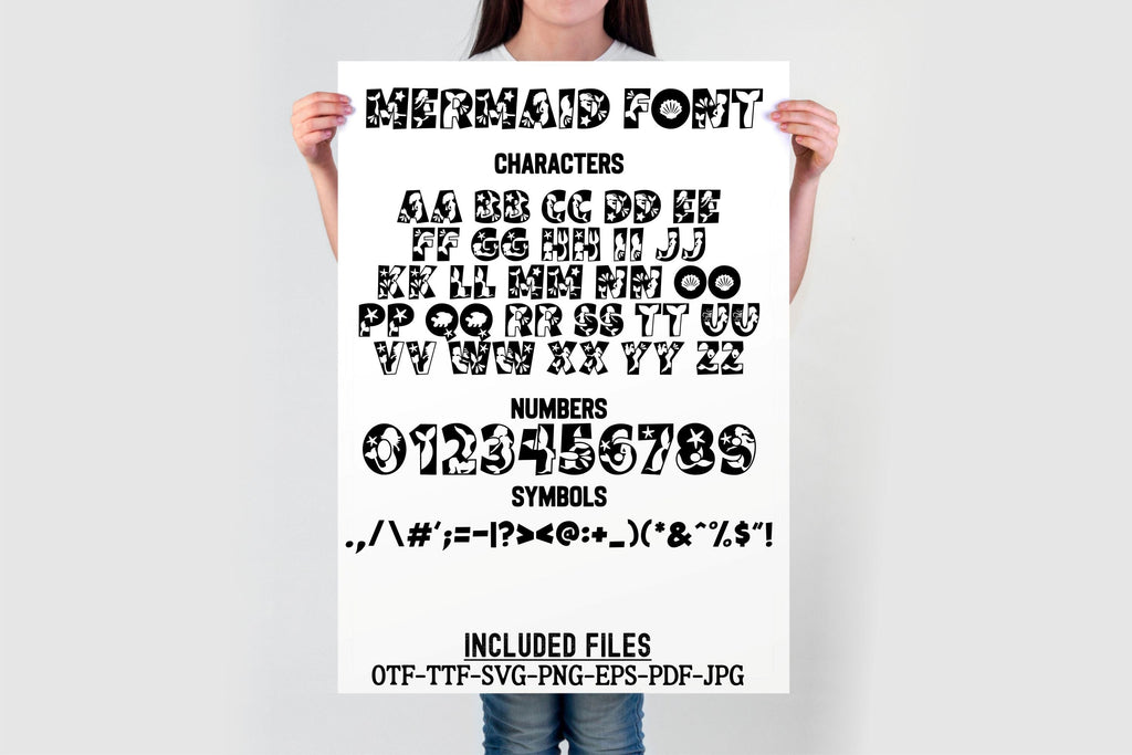 Little Mermaid Font - Mermaid Alphabet SVG OTF TTF - So Fontsy