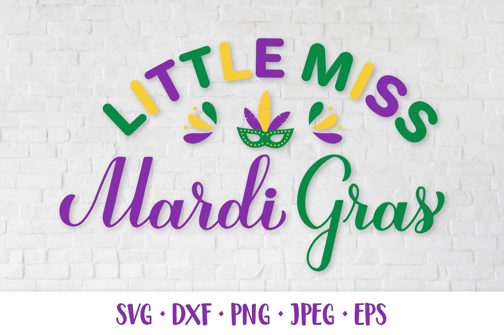Little Miss Mardi Gras. Kids Fat Tuesday carnival design - So Fontsy