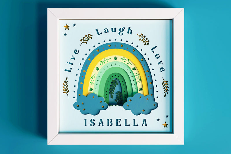 Live Laugh Love 3d Shadow Box SVG - Boho Rainbow Svg, Monogram Svg ...