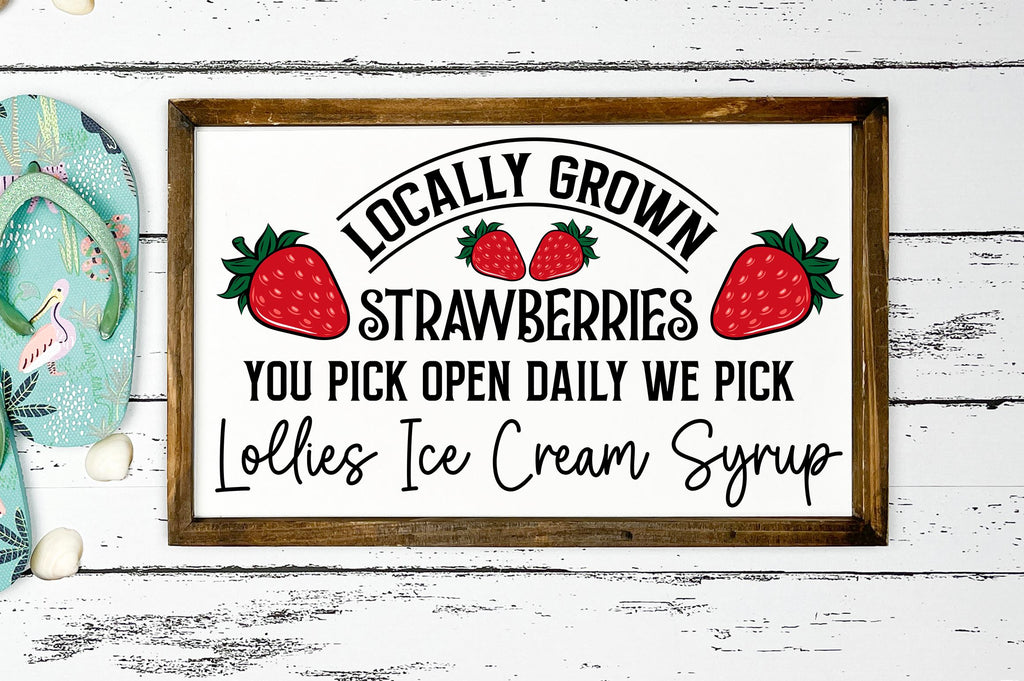 Locally grown strawberries SVG Design - So Fontsy