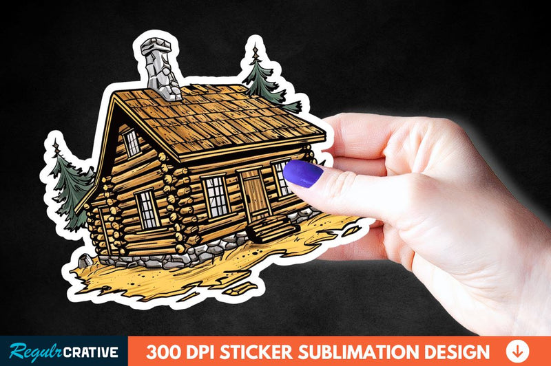 Log Cabin Sticker Clipart - So Fontsy