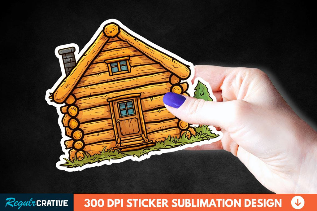 Log Cabin Sticker Clipart - So Fontsy