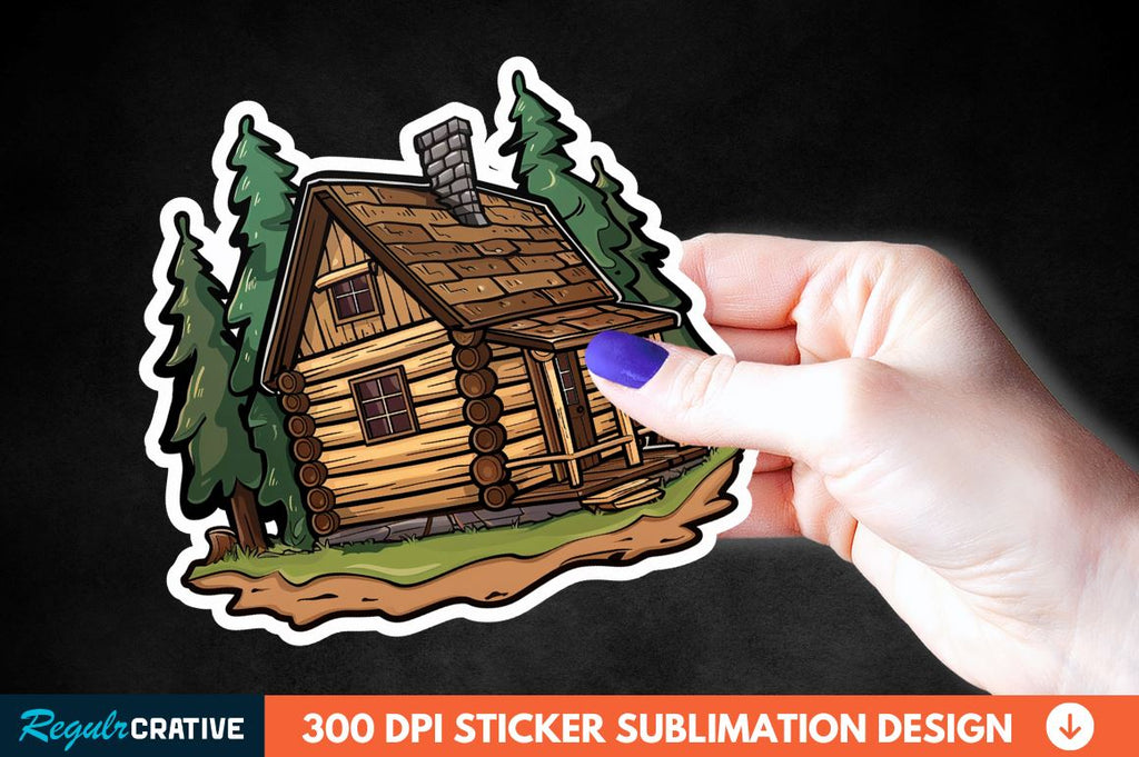 Log Cabin Sticker Clipart - So Fontsy