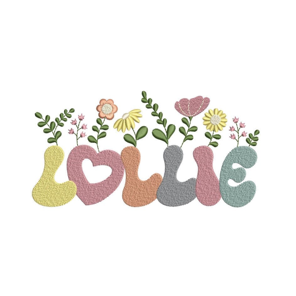 Lollie Flower Embroidery Design, 3 sizes, Instant Download - So Fontsy