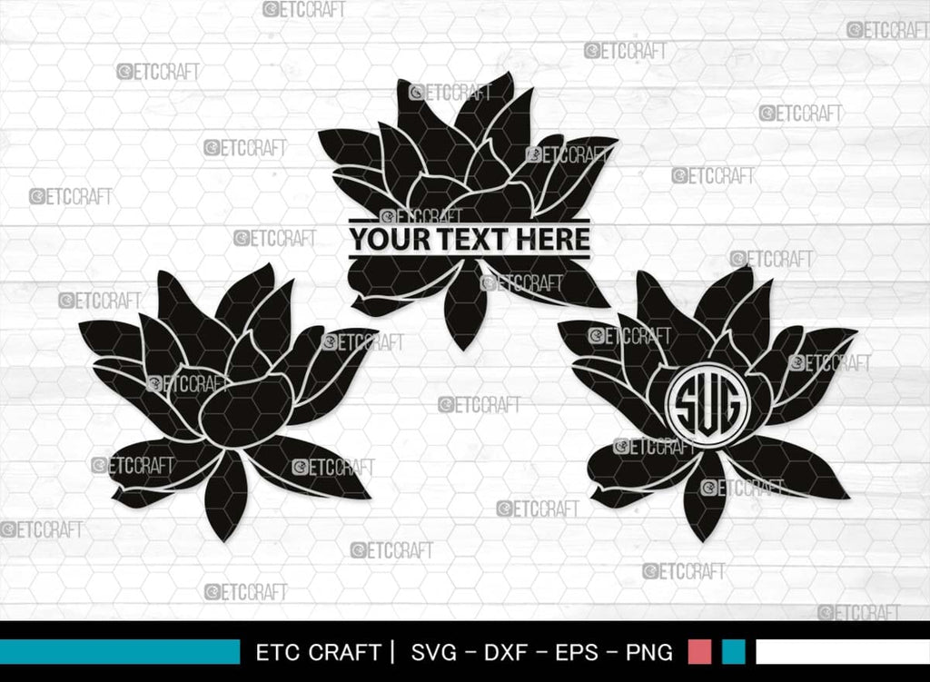 Lotus Monogram, Lotus Silhouette, Lotus SVG, Flower Svg, Water Lily Svg ...