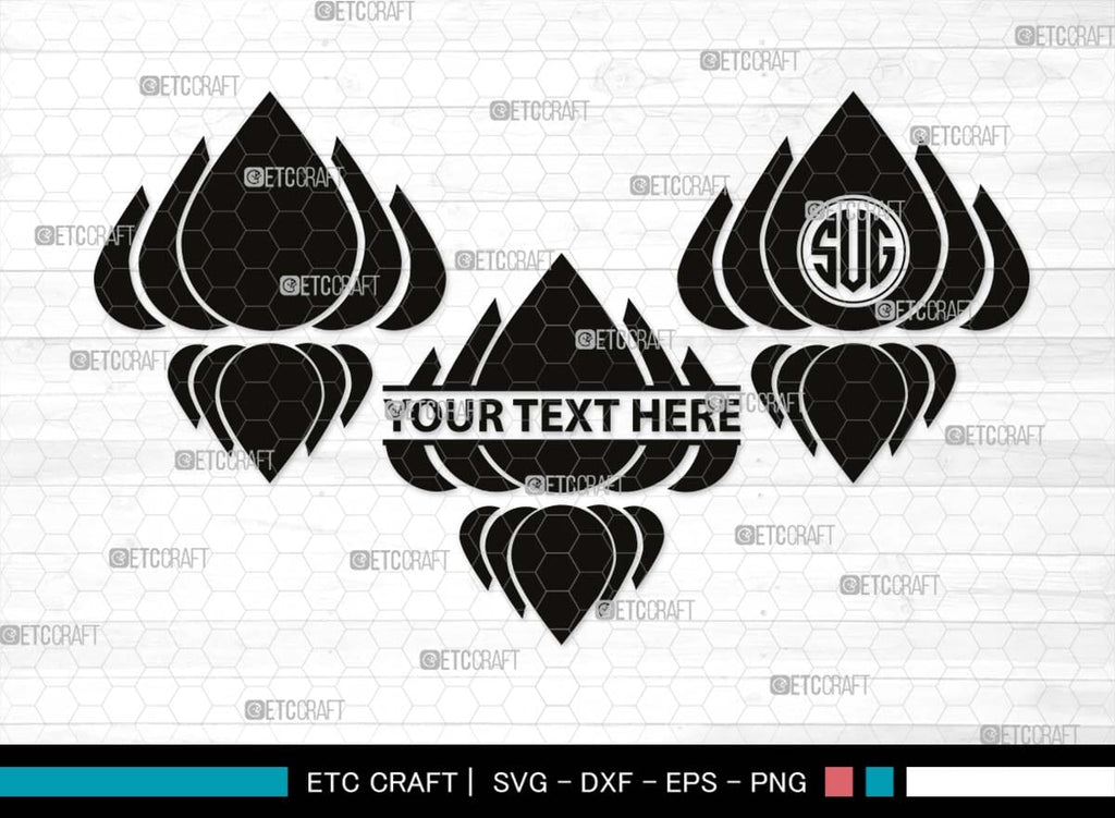 Lotus Monogram, Lotus Silhouette, Lotus SVG, Flower Svg, Water Lily Svg ...