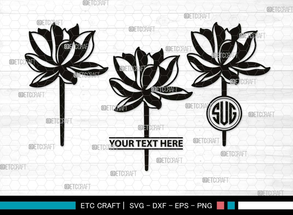 Lotus Monogram, Lotus Silhouette, Lotus SVG, Flower Svg, Water Lily Svg ...