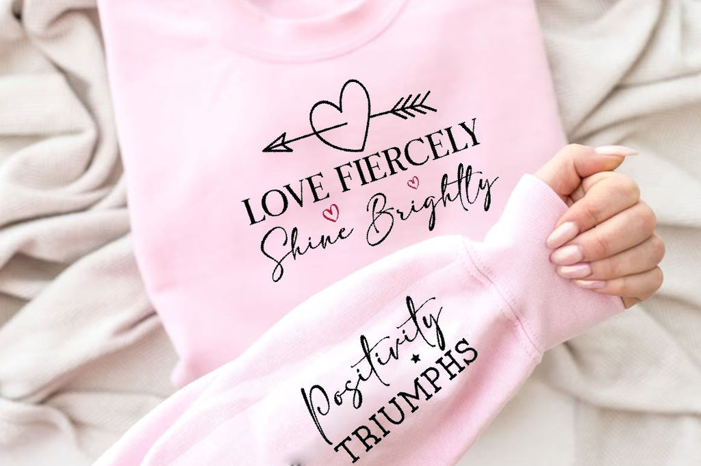 Love fiercely shine brightly Sleeve SVG Design, Inspirational sleeve ...