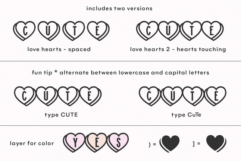 Love Hearts - Cute Heart Font - So Fontsy