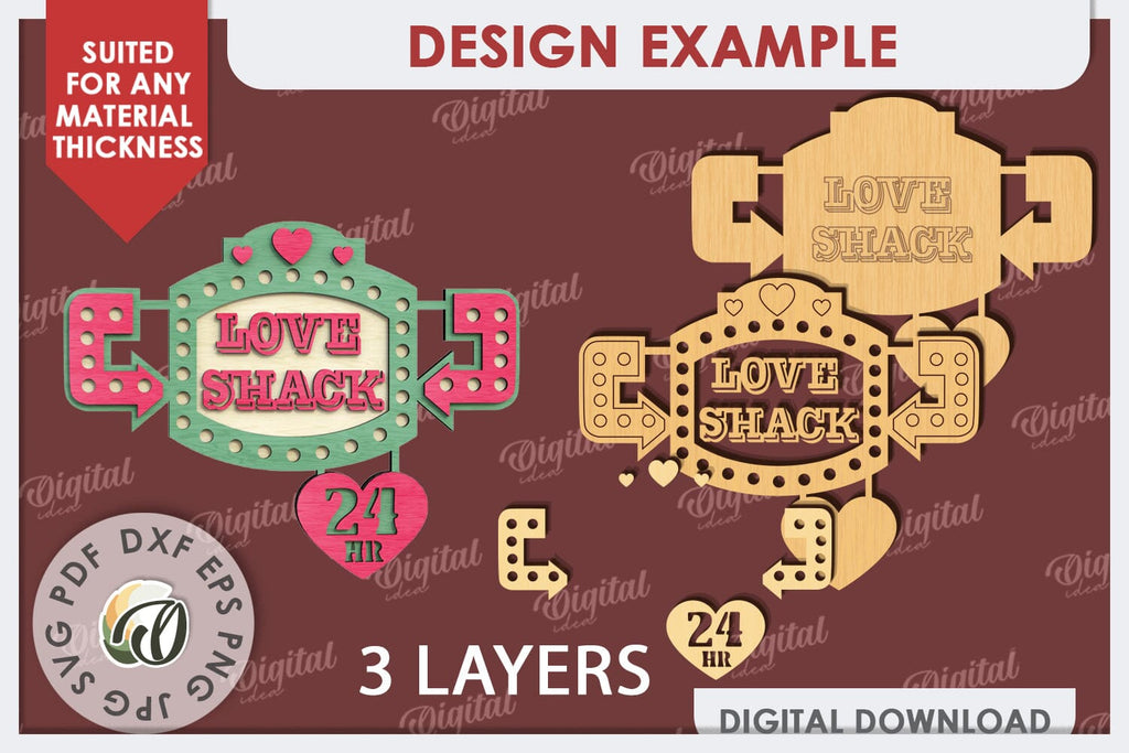 Love Shack Door Sign Laser Cut. Valentine Sign SVG - So Fontsy