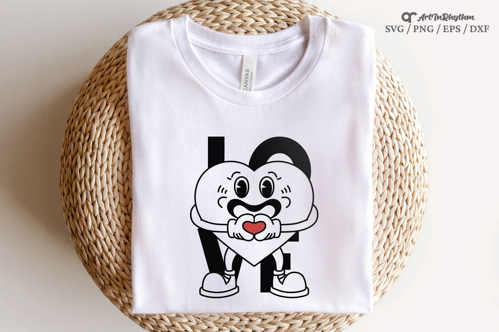Love Svg, Heart Svg, Valentine's Day Svg, Retro Character Svg, Retro ...