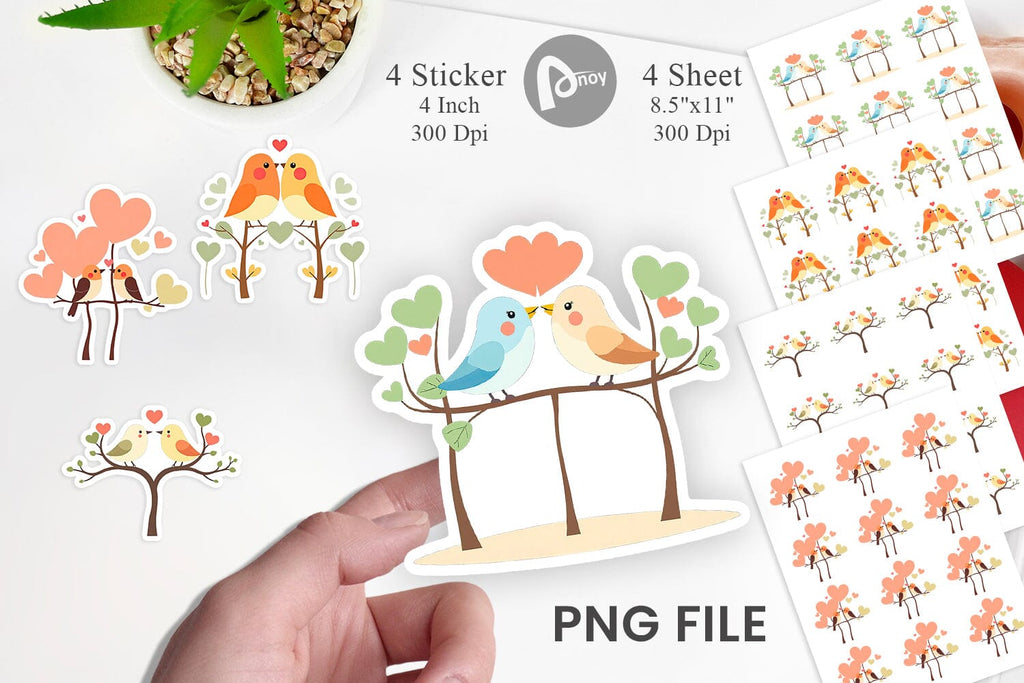Lovebirds Sticker - So Fontsy