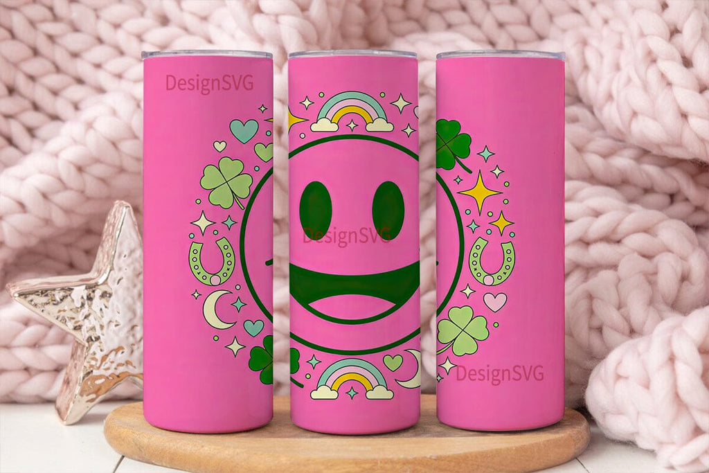 Lucky Smiley Face 20oz Tumbler Wrap - So Fontsy